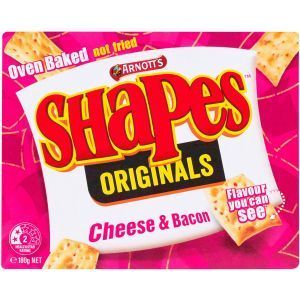Arnotts Shapes Crackers Cheese & Bacon Reviews - Black Box