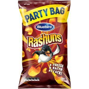 Bluebird Rashuns Corn Snacks Cheese & Bacon Reviews - Black Box
