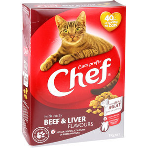 Chef Dry Cat Food Beef & Liver Reviews - Black Box