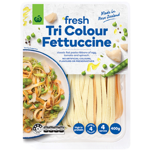 Countdown Chilled Flat Pasta Tricolour Fettuccine Reviews - Black Box