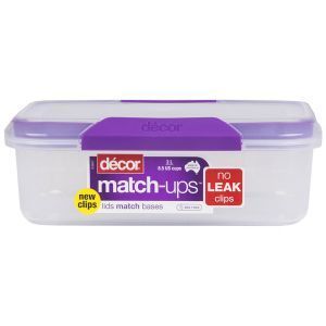 Decor Match Ups Container Oblong With Clips Purple Reviews - Black Box