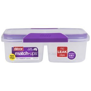 Decor Match Ups Container Split Oblong With Clips Purple Reviews ...