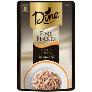 Dine Fine Flakes Wet Cat Food Tuna & Chicken Reviews - Black Box