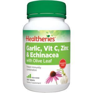 Healtheries Garlic Vitamin C, Zinc & Olive Reviews - Black Box