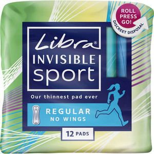 Libra Invisible Sport Pads Regular No Wings Reviews - Black Box