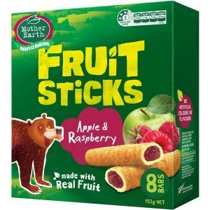 Mother Earth Fruit Sticks Fruit Filled Bar Apple & Raspberry 152g ...