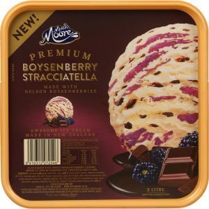 Much Moore Premium Ice Cream Boysenberry Stracciatella Reviews - Black Box