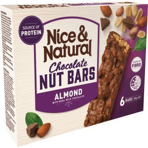 Nice & Natural Nut Bar Muesli Bars Choc Nut Almond 180g Reviews - Black Box