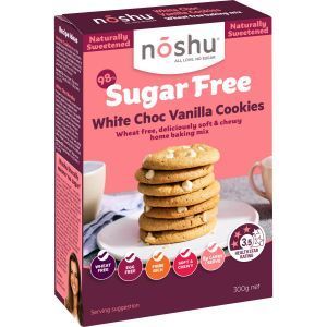 Noshu Sugar Free Cookie Mix White Chocolate Vanilla Reviews - Black Box