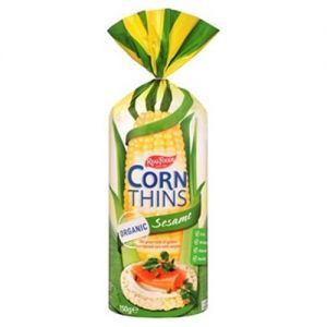 Real Foods Corn Thins Crispbread Sesame Organic Reviews - Black Box