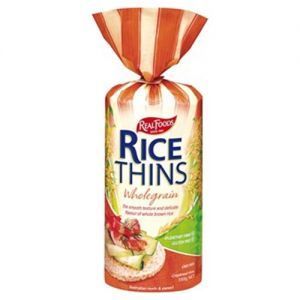 Real Foods Rice Thins Crispbread Wholegrain Reviews - Black Box