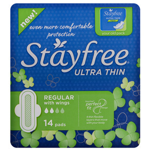 Stayfree Ultra Thin Pads Regular With Wings Reviews - Black Box
