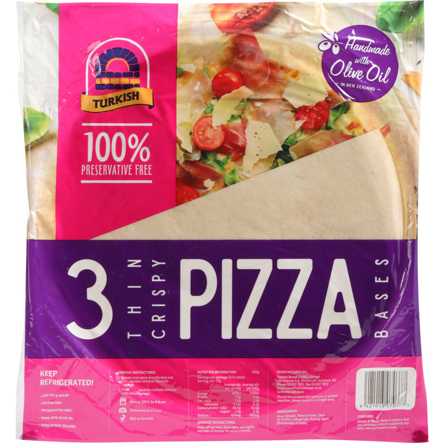 Turkish Bread Pizza Bases Thin & Crispy 3pk Reviews - Black Box