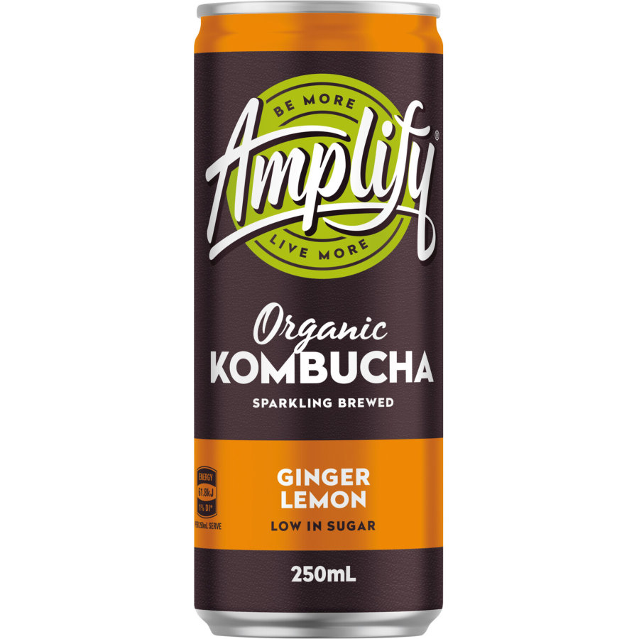 Amplify Organic Kombucha Ginger Lemon Reviews - Black Box
