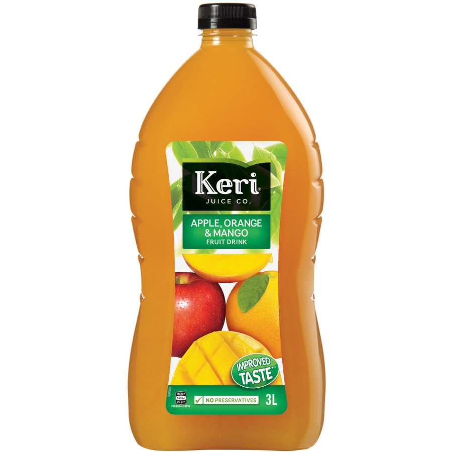 Keri Original Fruit Drink Apple Orange & Mango Reviews - Black Box