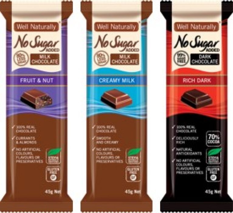 Well Naturally No Sugar Added Chocolate - Fruit & Nut OR Creamy Milk OR ...