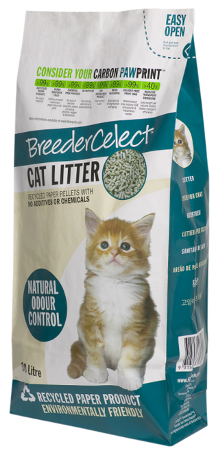 Breeder Celect Recycled Paper Cat Litter Reviews - Black Box