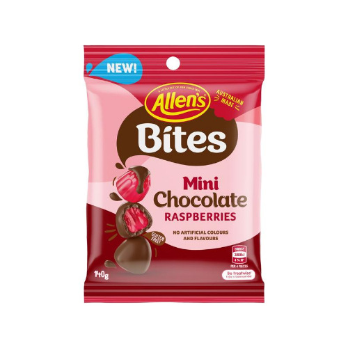 Allen's Bites Mini Chocolate Raspberries Reviews - Black Box