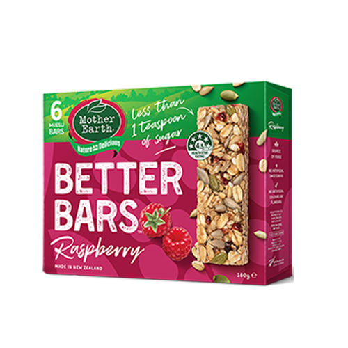 Mother Earth Better Bars Raspberry 180g Reviews - Black Box