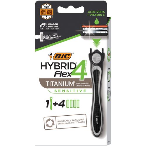 BIC Flex Hybrid 4 Titanium Sensitive Razor Reviews - Black Box