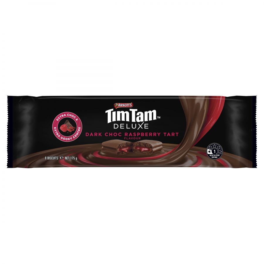 Arnott's Tim Tam Deluxe Dark Choc Raspberry Tart Reviews - Black Box