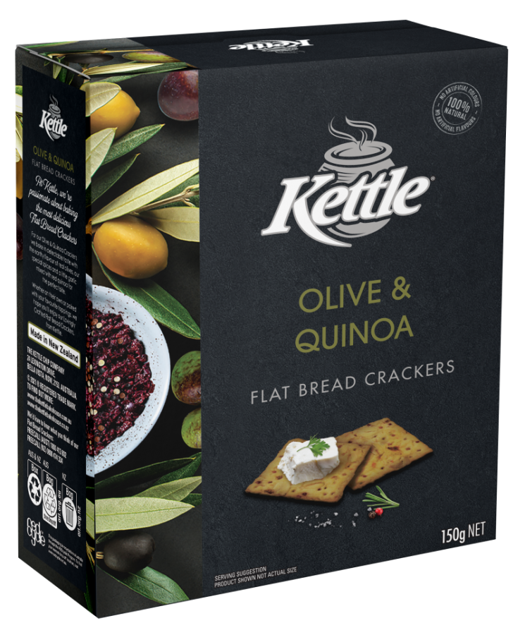Kettle Flat Bread Crackers Olive & Quinoa 150g Reviews - Black Box
