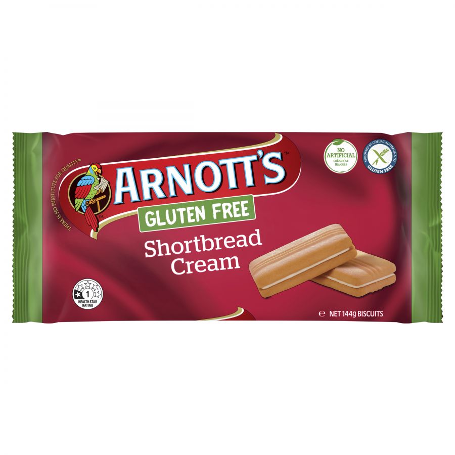 Arnott's Gluten Free Shortbread Cream 144g Reviews - Black Box