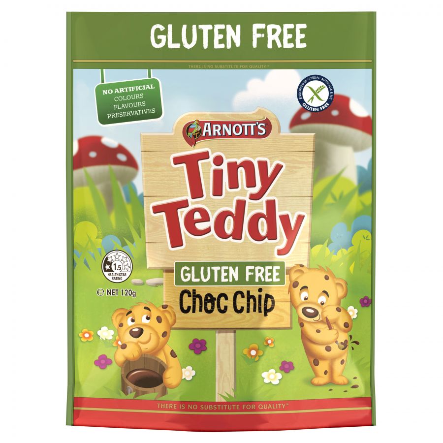 Arnott's Gluten Free Tiny Teddy Choc Chip 120g Reviews - Black Box