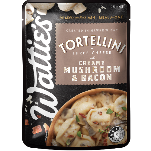 Wattie’s Tortellini Three Cheese with Creamy Mushroom & Bacon Reviews ...