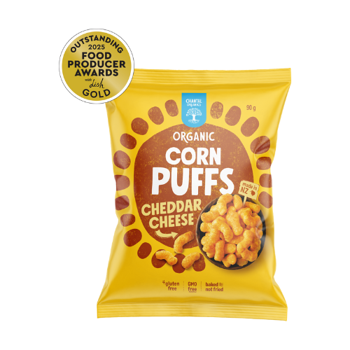 Chantal Organics Cheddar Cheese Corn Puffs 90g Reviews - Black Box